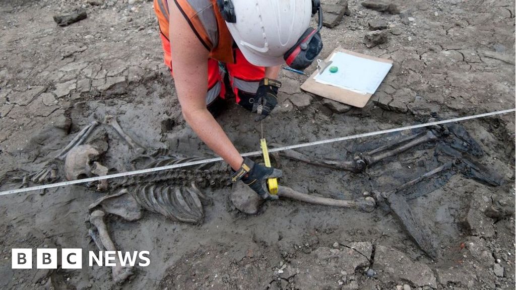Medieval skeleton in thigh-high boots found by Thames