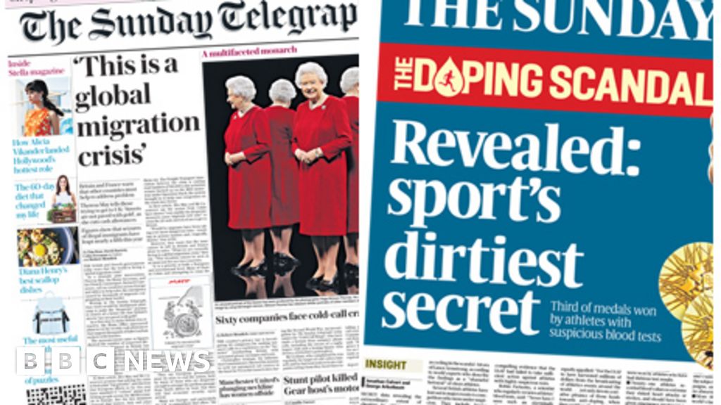 Newspaper headlines: Questions of migration - and doping - BBC News