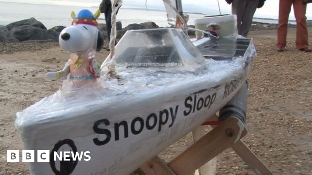 Renewed effort to sail Snoopy model boat across Atlantic - BBC News