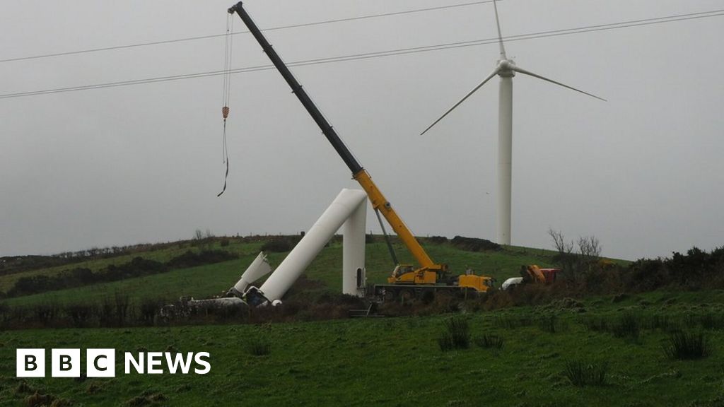 Wind turbine keels over in County Down - BBC News