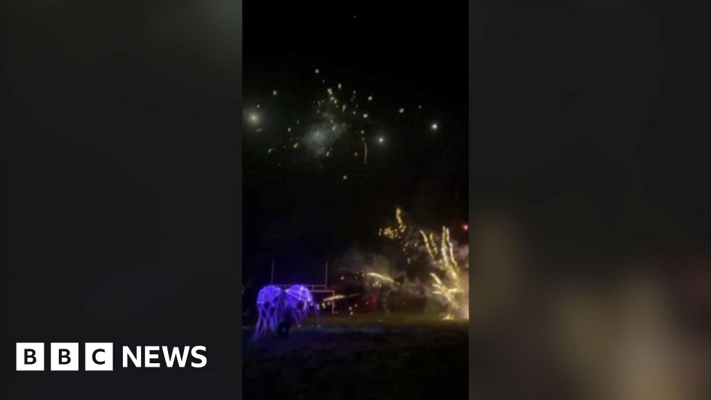 Carmarthenshire: Crowd hit by rockets at fireworks display - BBC News