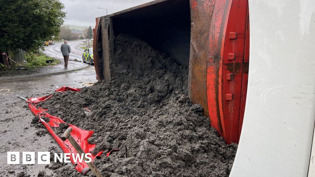 Carmarthenshire: Lorry carrying human poo overturns on A485