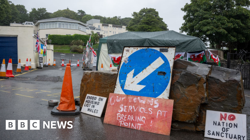 Stradey Park: Asylum hotel protests cost police £1m - BBC News