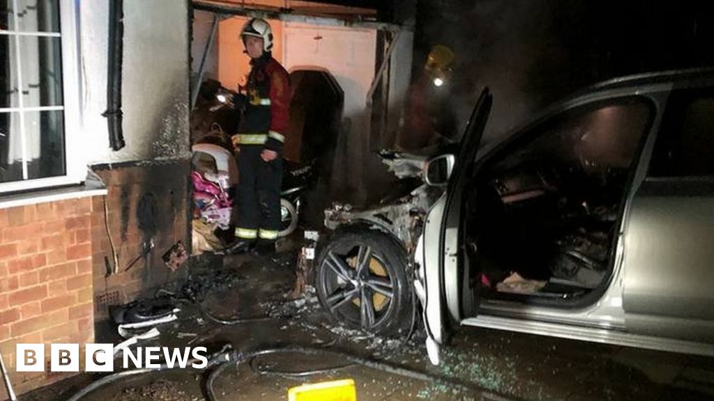 Hybrid Volvo car bursts into flames on Birmingham drive