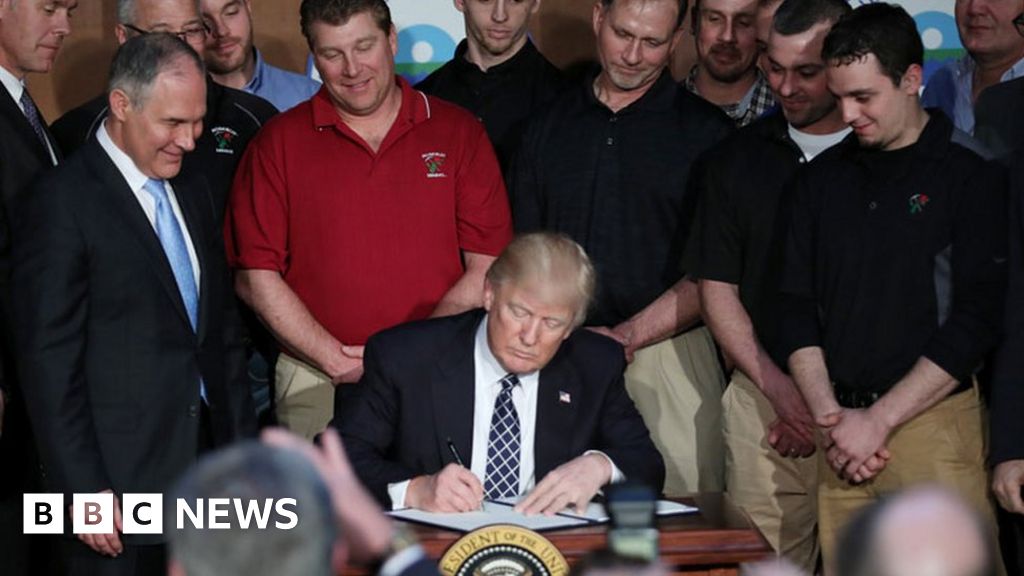 Trump signs order undoing Obama climate change policies - BBC News
