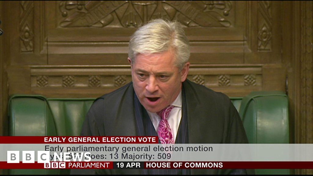 MPs vote for a general election on 8 June - BBC News