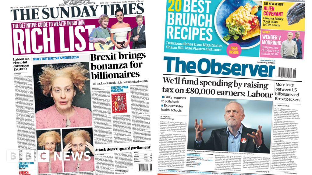 Newspaper headlines: Tax plans and billionaires' Brexit 'bonanza' - BBC ...