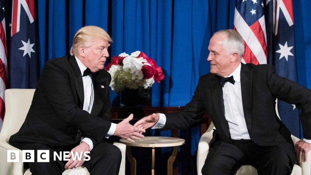 'I love Australia' Trump says as leaders meet after refugee row - BBC News