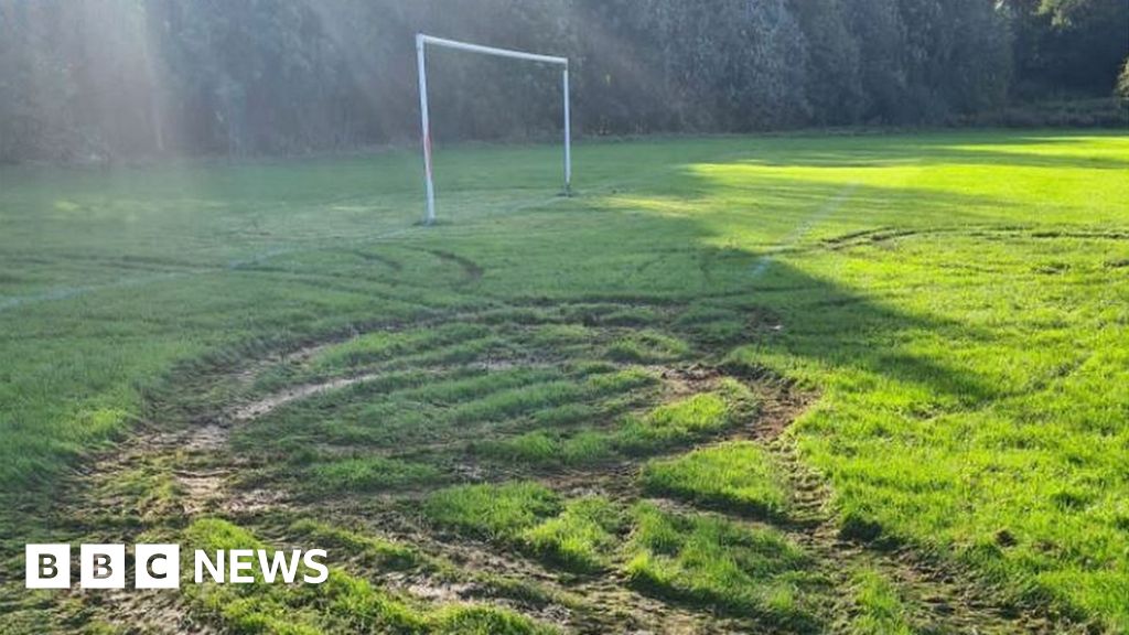 Hull dirt bikers damage Barham AFC children's football pitches - BBC News