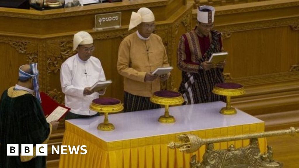 First civilian president in Myanmar for over 50 years sworn in - BBC News