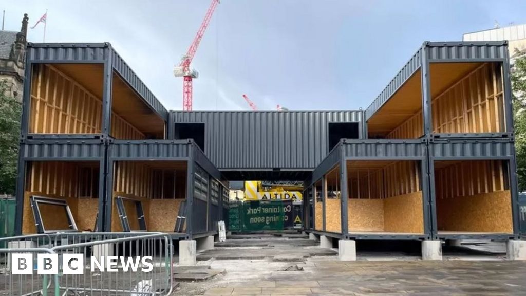 Sheffield Fargate: Date set for shipping container venue opening - BBC News