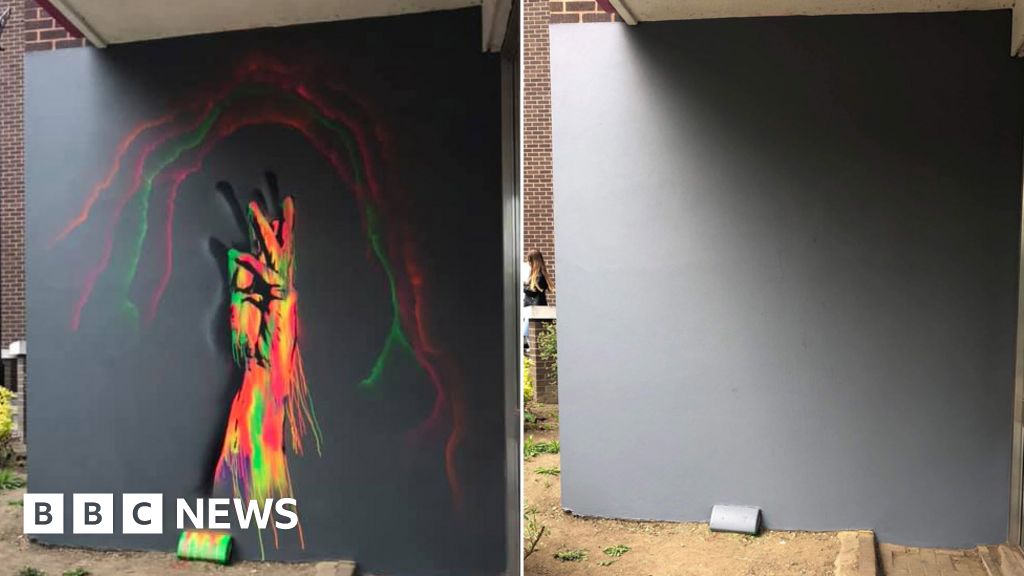 Luton's new 'emerging from grey' mural painted over in error