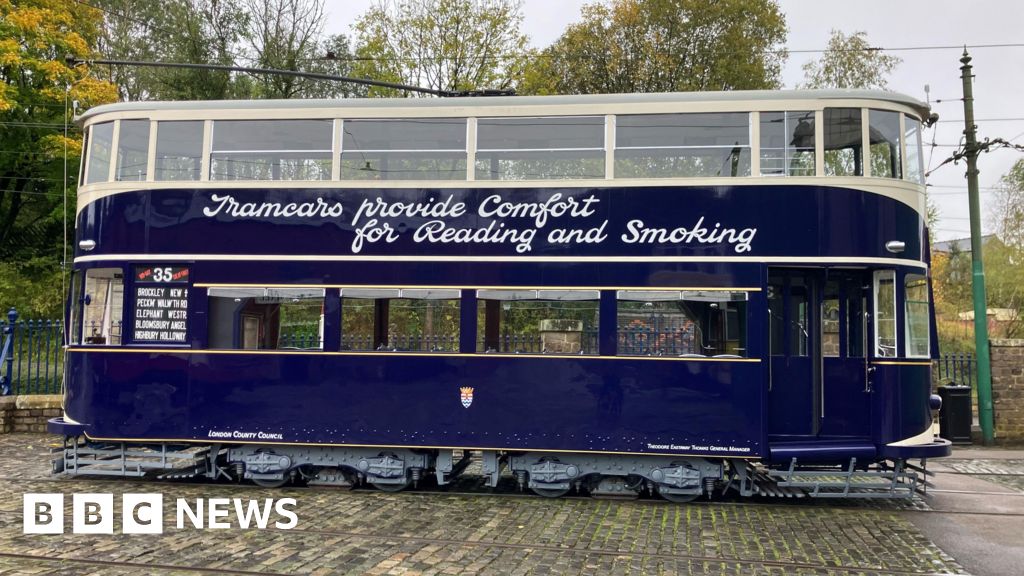 Restored Leeds tram on the move again after 67 years - BBC News