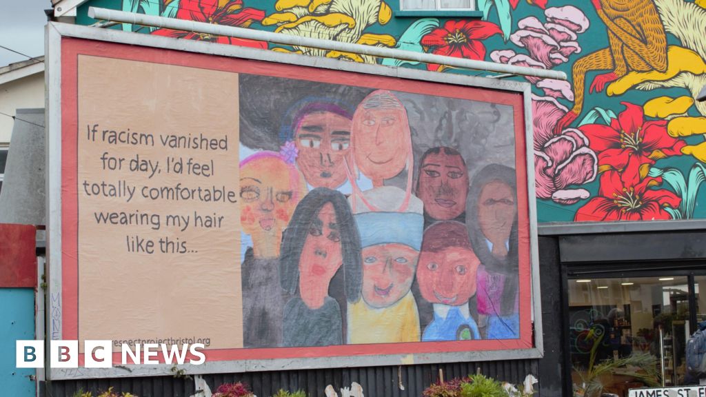 Anti-racism billboard made by children unveiled in Bristol