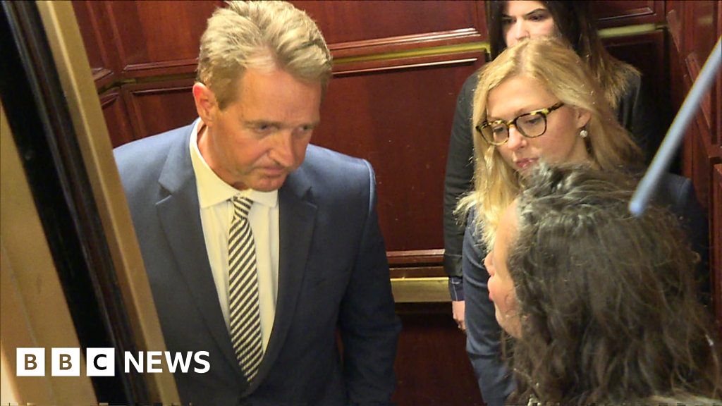 Republican Senator Flake cornered by sexual assault survivor