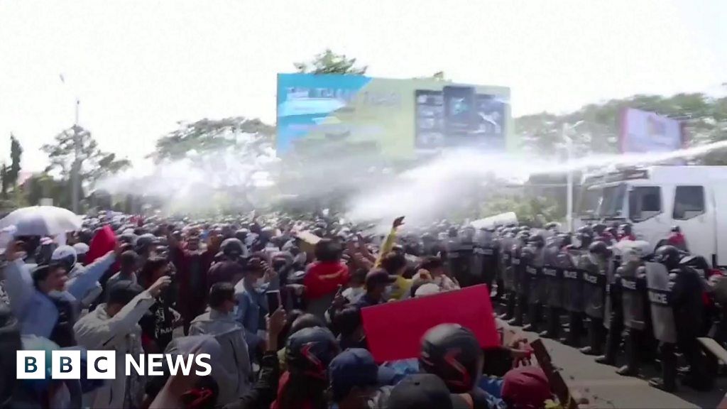 Myanmar coup: Police fire rubber bullets at protesters