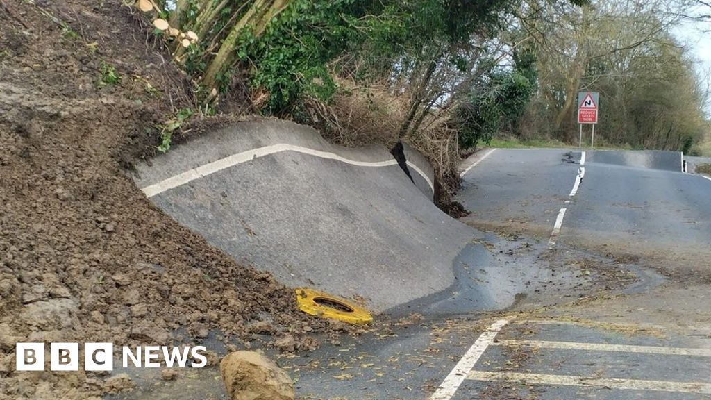 Residents demand date for subsidence road repairs - BBC News
