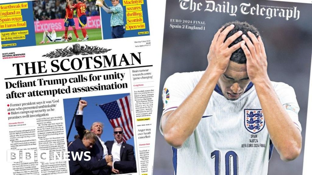 Scotland's papers: Trump calls for unity and heartache for England ...