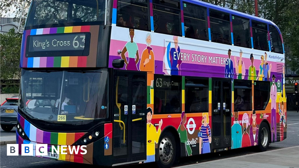London Pride 2023: Trains and buses wrapped in rainbow colours - BBC News