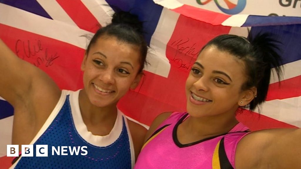 Becky and Ellie Downie head to Rio after send-off party - BBC News