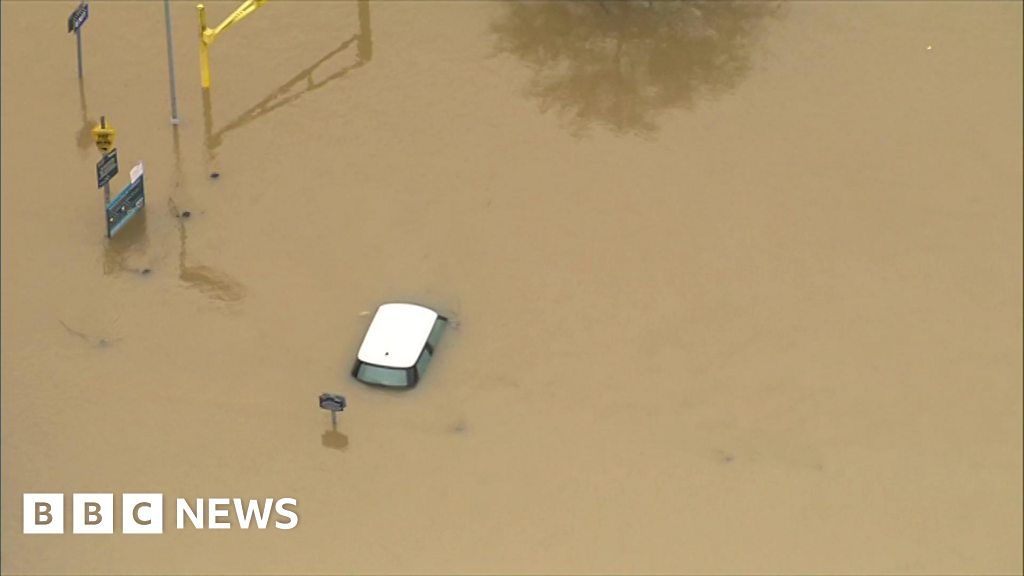River Thames flooding in Oxfordshire captured by drone