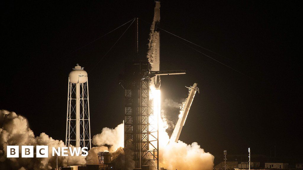 SpaceX launches Falcon 9 rocket and astronaut capsule - BBC News