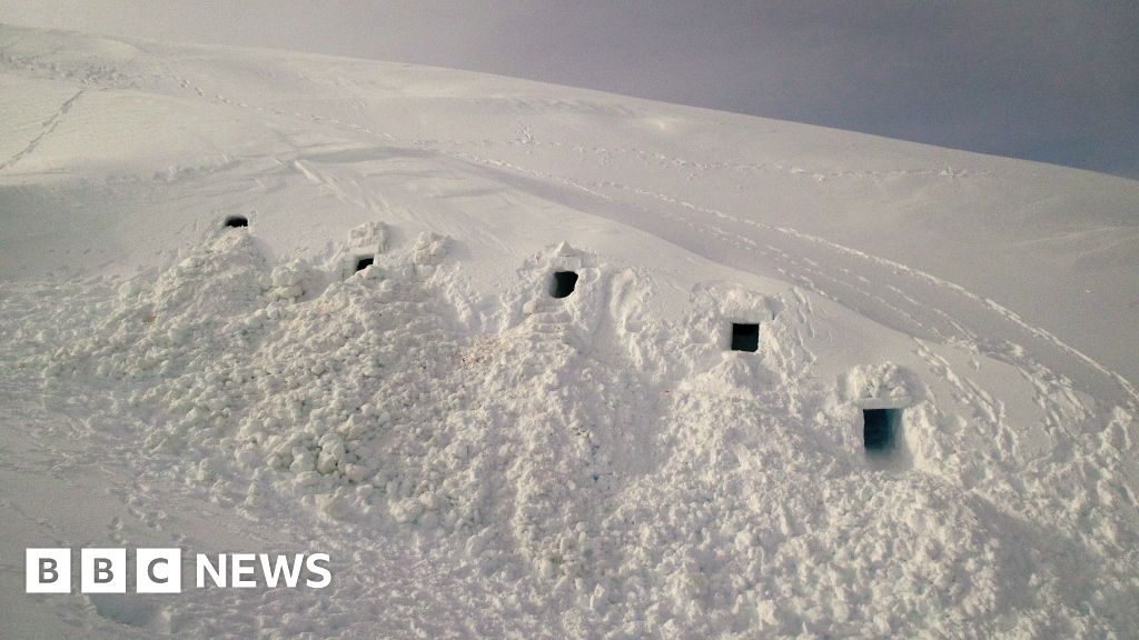 Take a peek inside military snow holes on Scottish Munro - BBC News