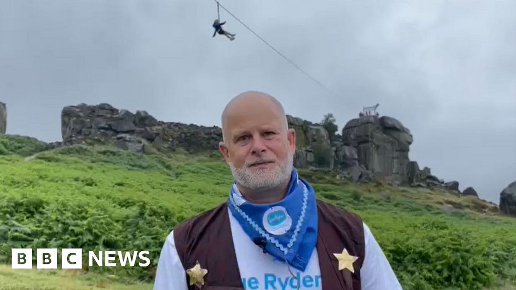 Ilkley zip wire event raises £50k for West Yorkshire hospices - BBC News