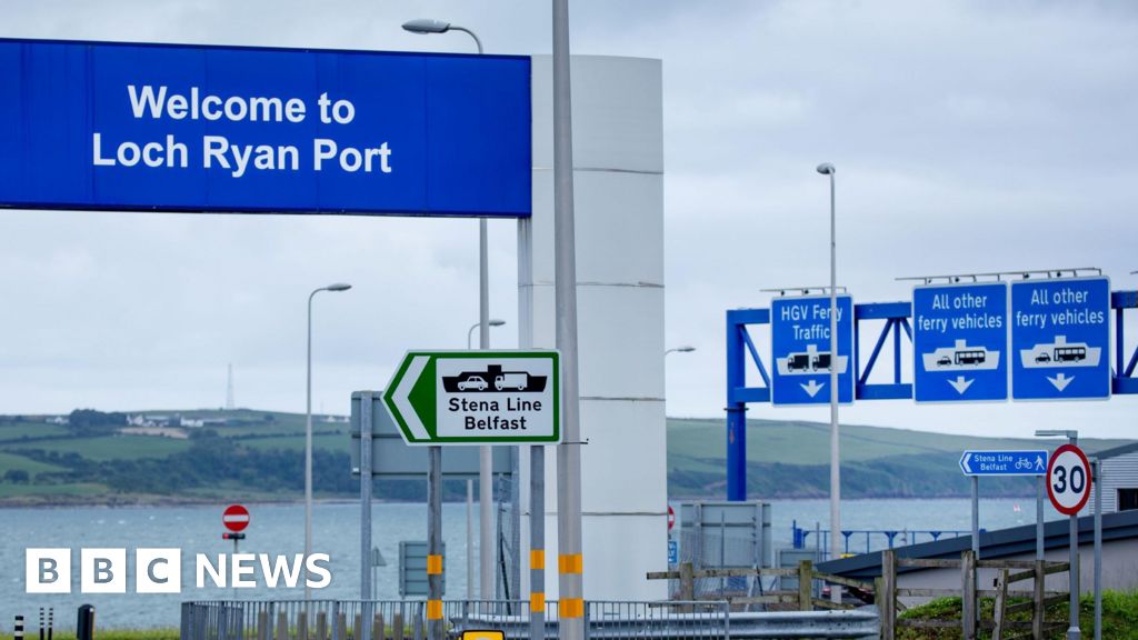 Ferry port worker dies after falling into water at Cairnryan - BBC News