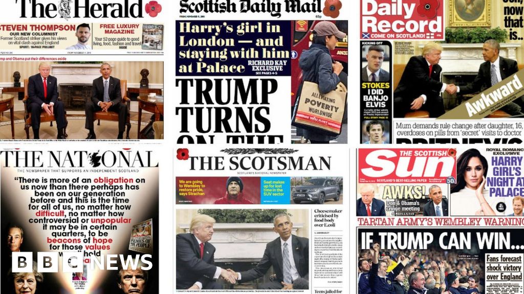 Scotland's papers: Brexit 'blow' and Trump's 'charm' - BBC News