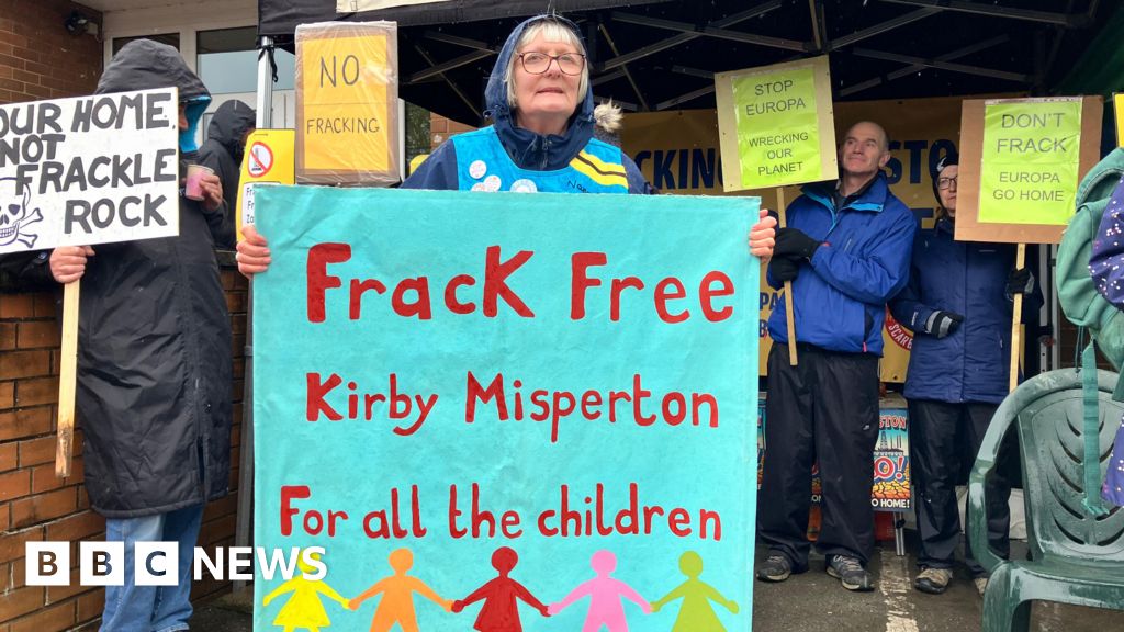 Burniston anti-fracking activists protest against gas drilling plan
