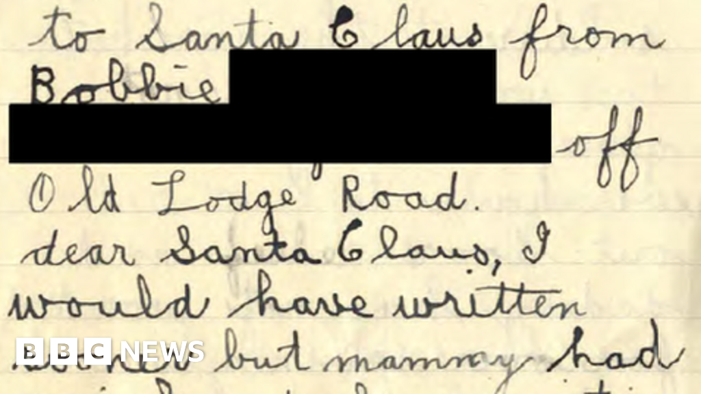Dear Santa letter from 1932 turns up in Belfast archive - BBC News