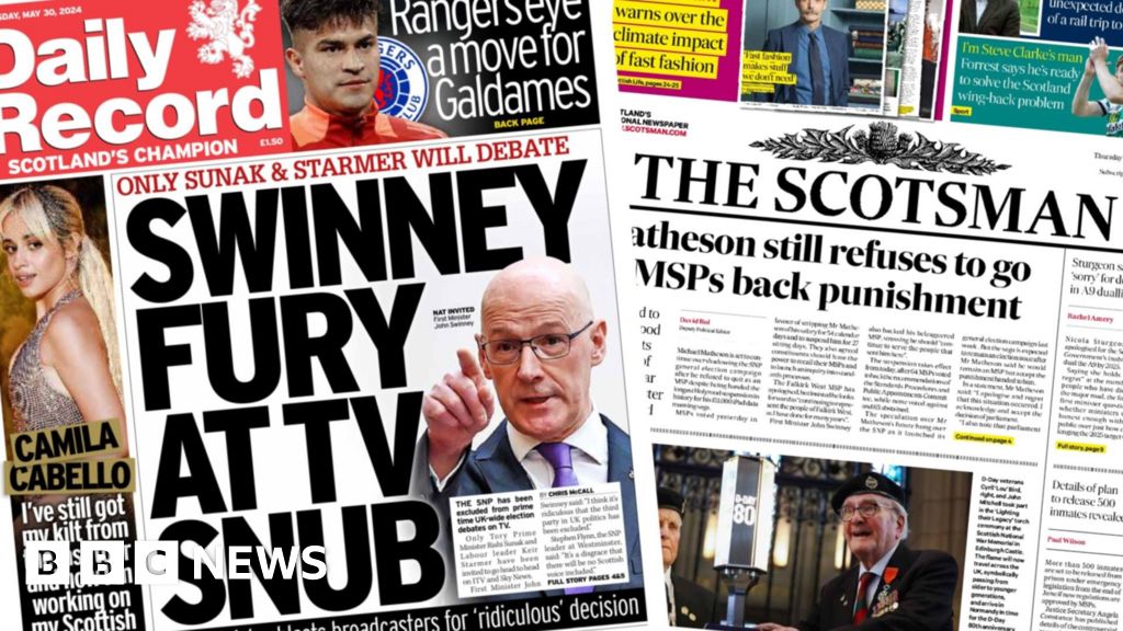 Scotland's papers: Record ban for Matheson and TV debate 'snub'