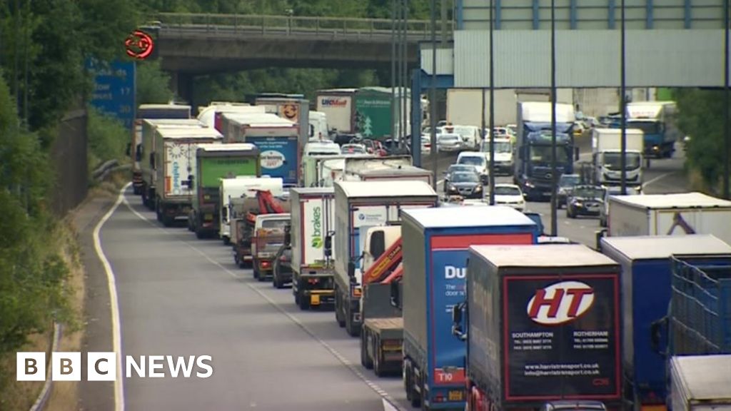 M4 crash: Four in hospital as caravan overturns
