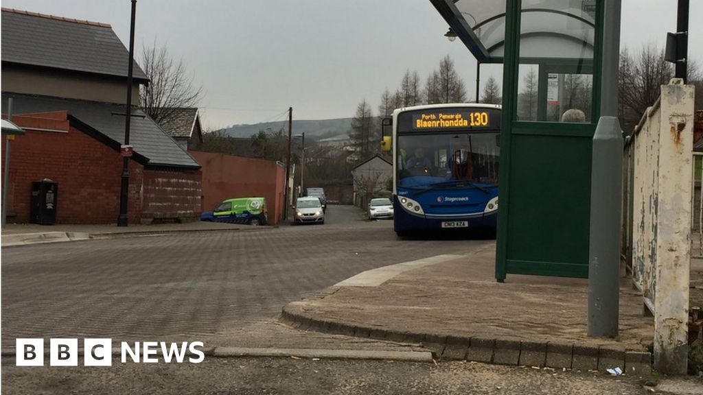 £80k Tonypandy bus station revamp omits flat kerbs - BBC News
