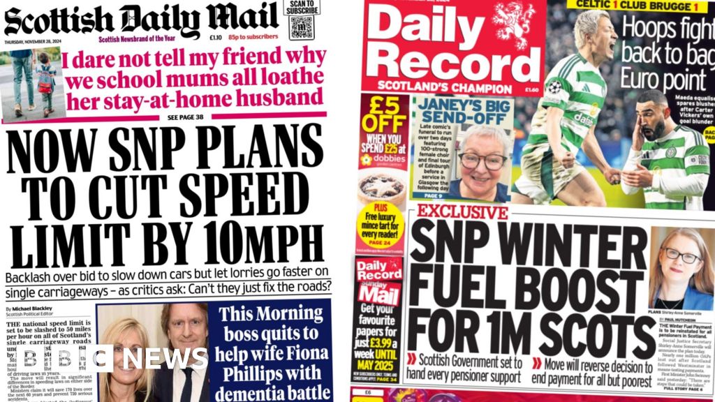 Scotland's papers: Speed limit cuts and budget winter fuel 'boost'