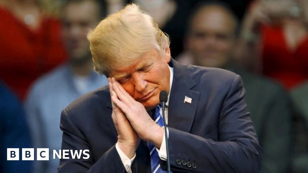 Steak and ketchup: Homebody Trump ventures abroad - BBC News