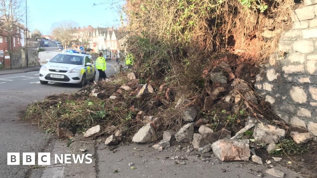 Storm Dudley: Wall collapses and Bristol hotel window blown out