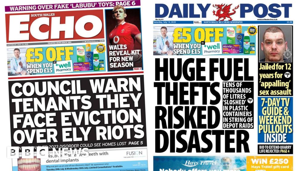 Wales' papers: Ely riots eviction warning and huge fuel raid - BBC News