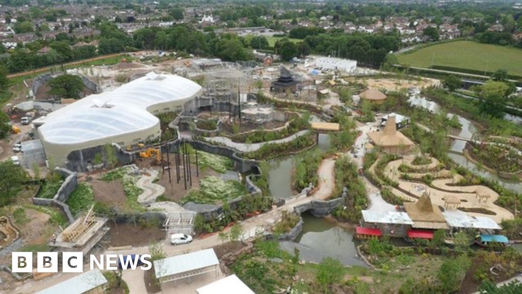 Chester Zoo Islands: Aerial view of attraction's new zone - BBC News