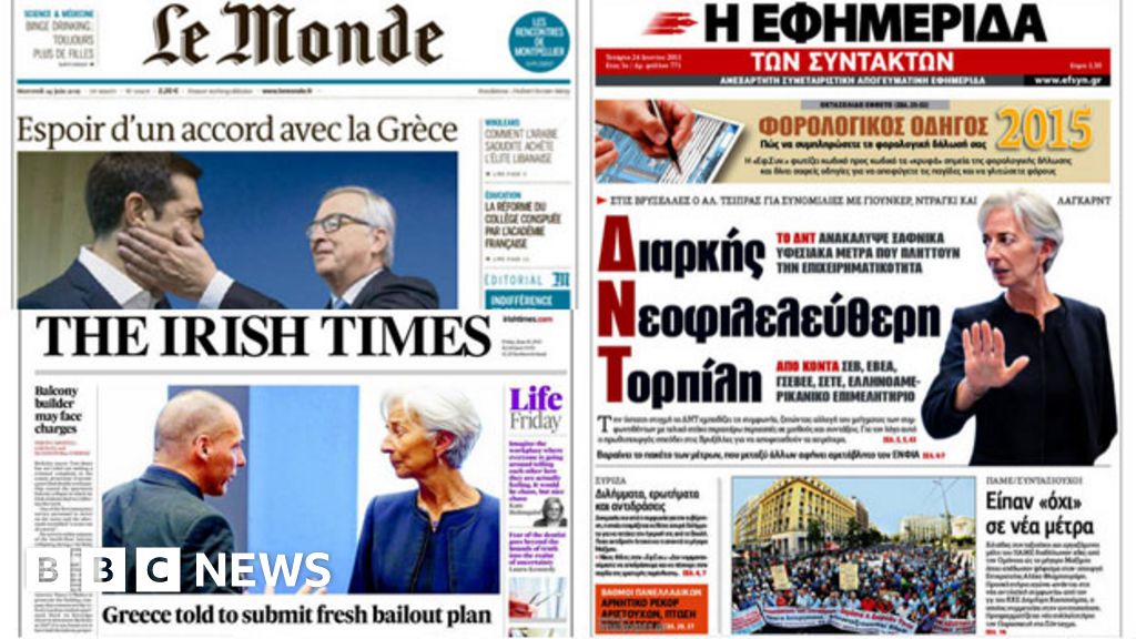 Europe's media hold breath amid last-ditch Greece deal efforts - BBC News