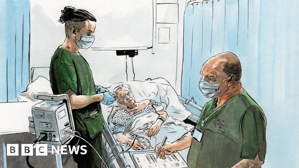Coronavirus: War artist captures life on NHS front line - BBC News