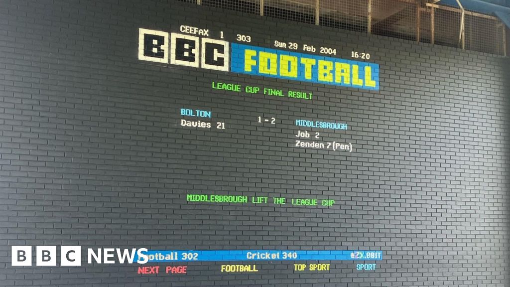 Middlesbrough FC Ceefax mural 'brilliant reminder' of Boro big win ...