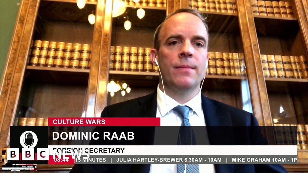 Dominic Raab: Taking the knee 'from the Game of Thrones' - BBC News