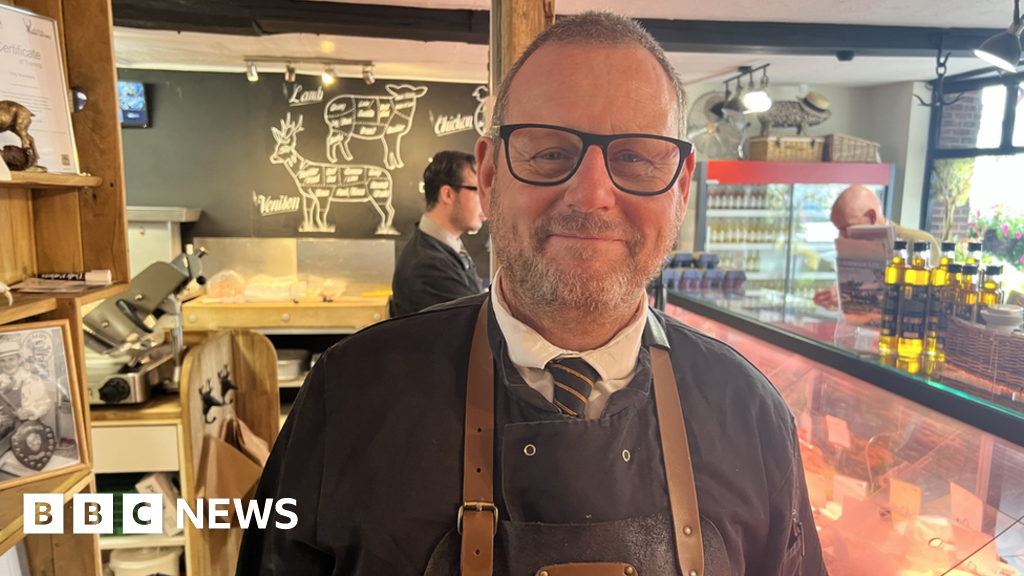 Lavenham Butchers makes cash-only plea to customers - BBC News