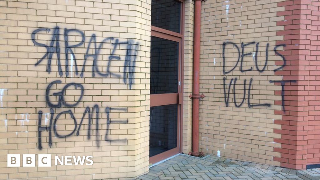 Mosque in Cumbernauld sprayed with racist graffiti - BBC News