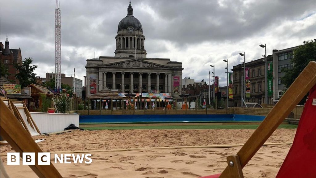 Nottingham's summer beach returns to Old Market Square - BBC News