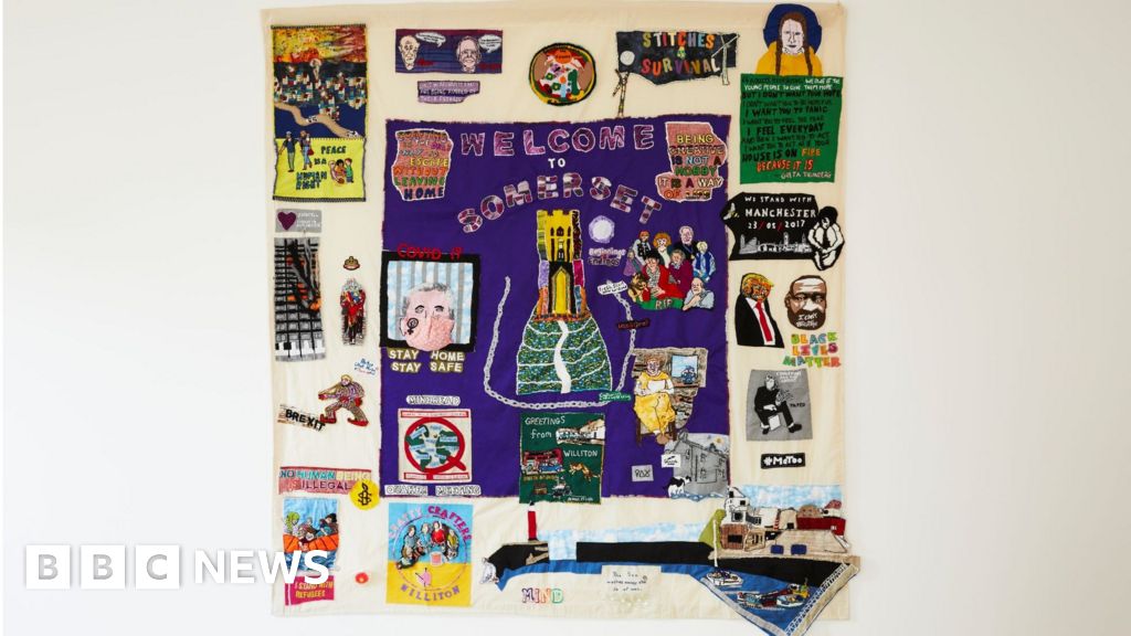 Sir Grayson Perry and Somerset quiltmaker exhibit in Watchet - BBC News