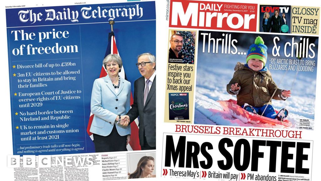 Newspaper headlines: 'Brexit breakthrough' as cabinet battle looms