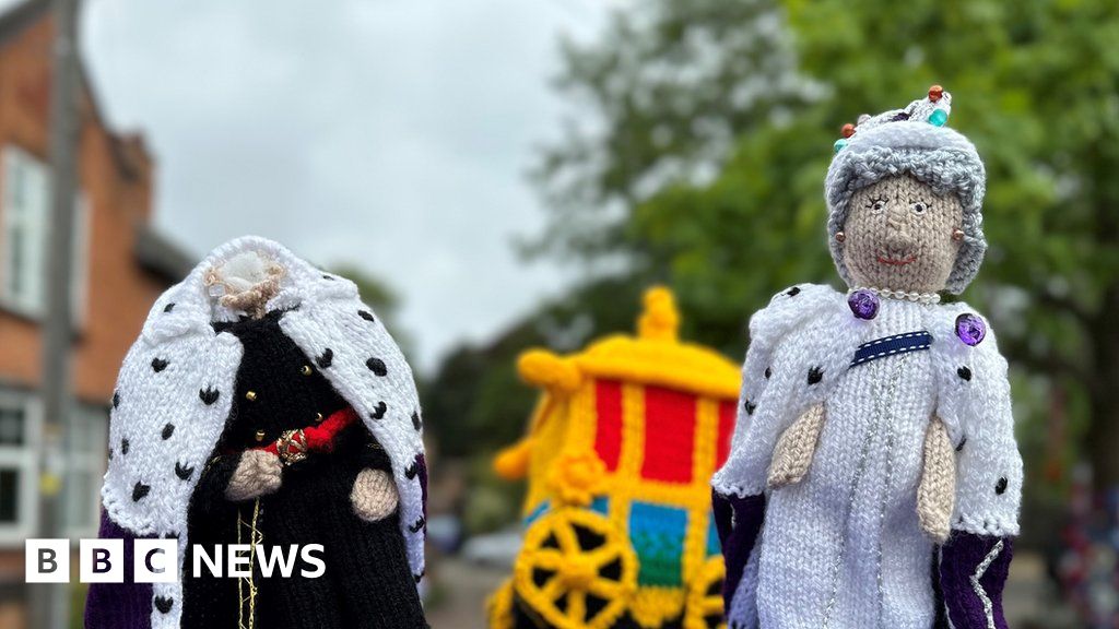 King Charles III beheaded three times in village's knitted displays